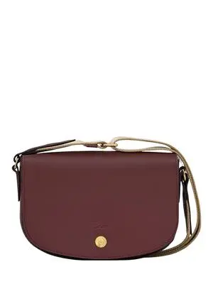 Longchamp Small Leather Crossbody Bag - Burgundy