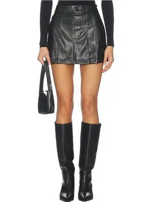 Rag & Bone Esme Faux Leather Skort - Black