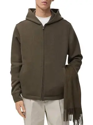 Mango Zip-up Hoodie - Olive Green