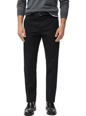 Mango Slim Fit Stretch Cotton Twill Pants - Navy