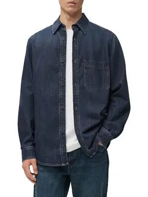 Mango Denim Overshirt - Open Blue