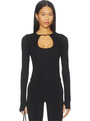 Michael Lauren Orson Crop Longsleeve Top - Black