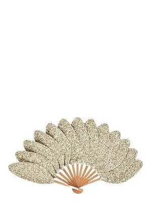 EVA VENTAI Metallic Glitter Classic Format Fan - Gold