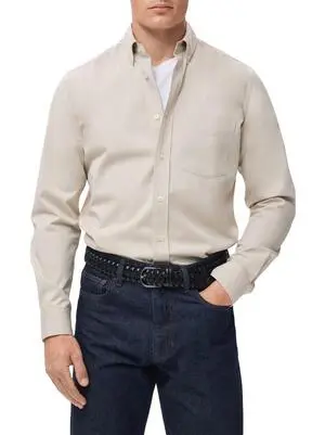 Mango Regular Fit Button Down Shirt Ecru