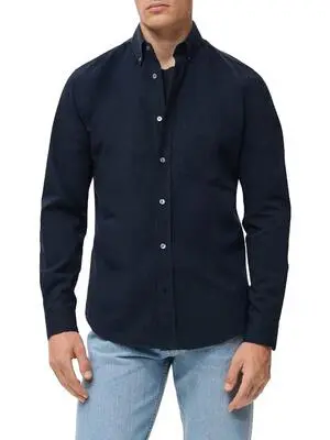 Mango Regular Fit Button Down Shirt - Navy