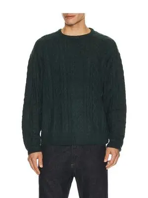 RHYTHM Mohair Fisherman's Knit Sweater - Pine