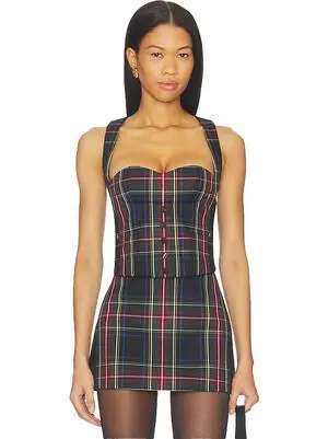 Retrofete Donella Waistcoat - Black Tartan