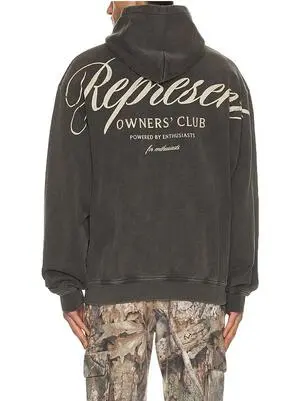 REPRESENT Owners Club Script Hoodie - Vintage Grey
