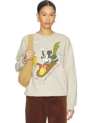 Junk Food Mickey Sledding Sweatshirt - Sand