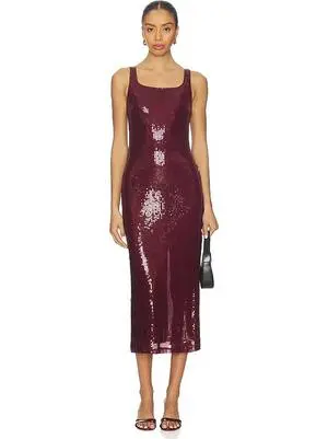 ELODIE THE LABEL Sandra Sequin Dress - Rum Raisin