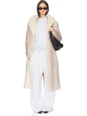 UNREAL FUR White Plains Faux Fur Coat Ombre Cream