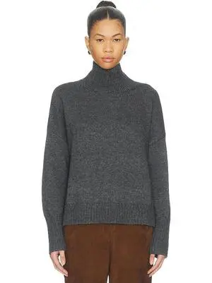 ELODIE THE LABEL Spence Turtleneck Sweater - Charcoal