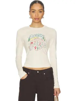 Daydreamer St. Moritz Is For Lovers Vintage Long Sleeve Tee - Dirty White