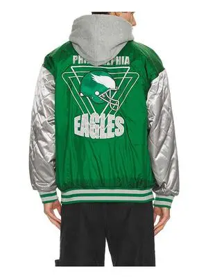 Mitchell & Ness Nfl Eagles Diamond Fusion Vintage Logo Button Front Jacket - Celtics Green