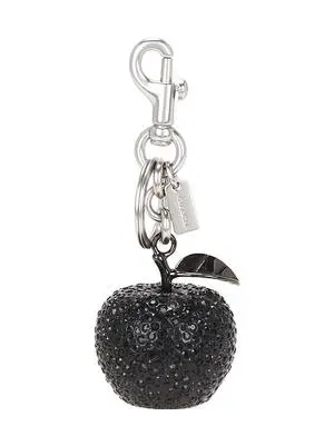 COACH Small Crystal Apple Bag Charm - Black