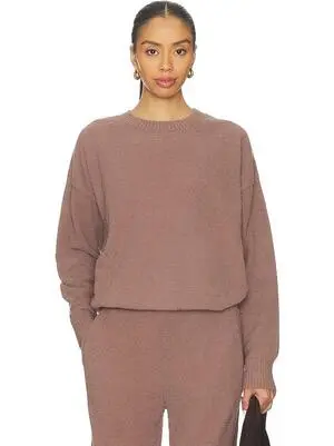 Eberjey Boucle Crew Neck Pullover - Deep Taupe