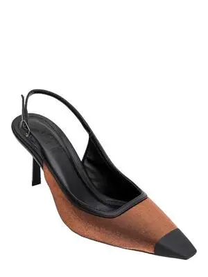PROLOGUE SHOES Alive Satin Slingback Pumps Copper Satin