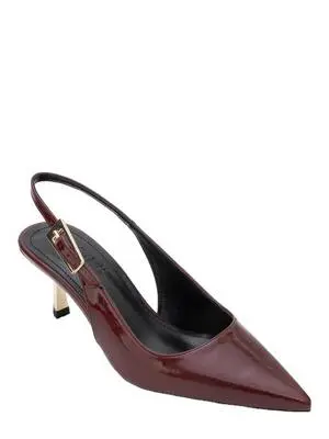 PROLOGUE SHOES Pointed Toe Slingback Pump Burgundy Patent