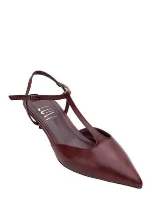 PROLOGUE SHOES Asher Pointed Toe Slingback Pump Burgundy
