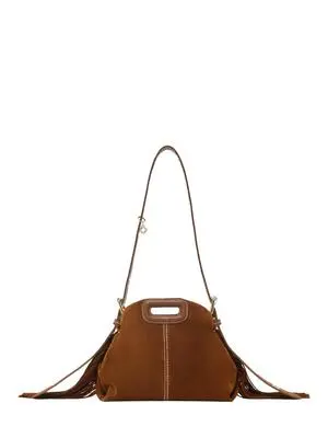 Maje Miss M Mini Bag In Suede - Brown
