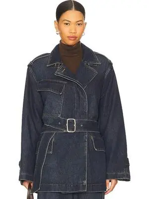 Closed Mid-length Trench - Dark Blue