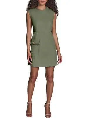 Bcbgmaxazria Sleeveless Asymmetric Minidress - Olive