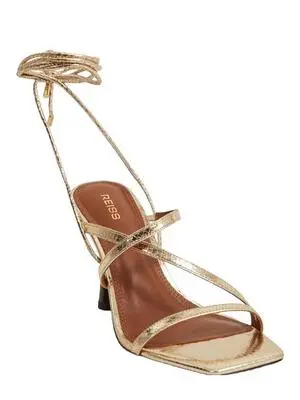REISS Ankle Wrap Strappy Sandals - Gold