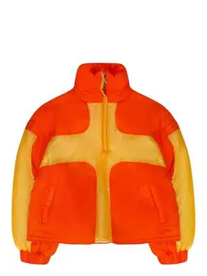 WHO DECIDES WAR BY EV BRAVADO Long-sleeve Puffer Jacket - Orange