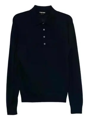 TOM FORD Wool Polo Shirt - Blue