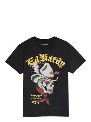 Ed Hardy Cowboy Skull T-shirt - Black