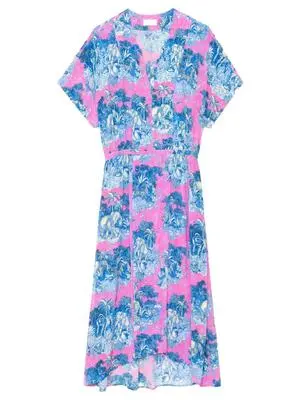 Zadig&Voltaire Riaz Jungle-print Midi Dress - Pink
