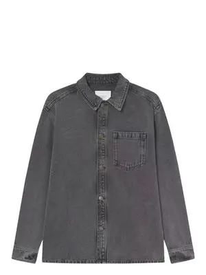 LES DEUX Cotton Denim Shirt - Grey