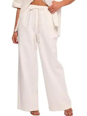 PETAL & PUP Odelia Drawstring Denim Pants - Off White