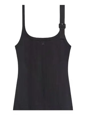 COURREGES 90's Buckle-detail Ribbed Tank Top - Black
