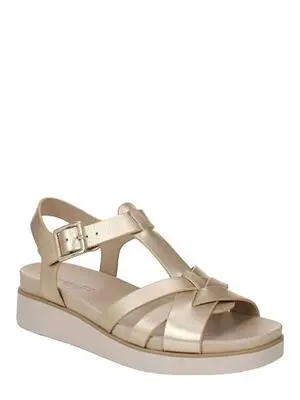 LIFESTRIDE Platform Wedge Sandals - Gold