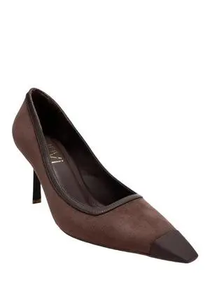 PROLOGUE SHOES Rona Pointed-Toe Pumps Brown Suede