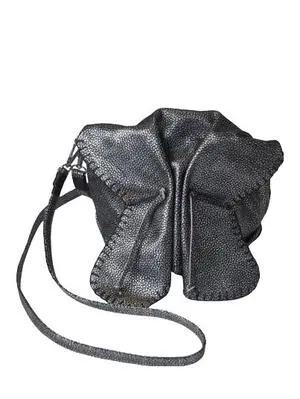 Carlos Falchi Butterfly Lambskin Crossbody Bag - Roman Chrome