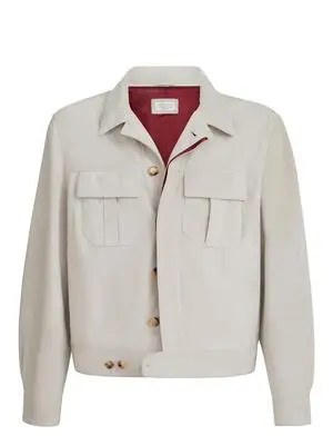 Brunello Cucinelli Suede Jacket - Sand