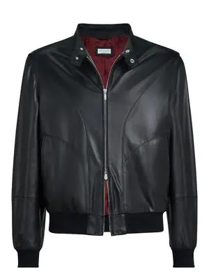 Brunello Cucinelli Nappa Leather Jacket - Black