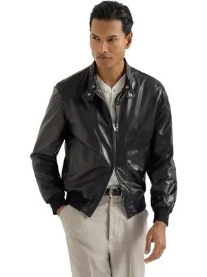 Brunello Cucinelli Nappa Leather Jacket - Black