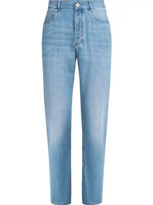 Brunello Cucinelli Iconic Fit Five-pocket Trousers - Light Blue Denim