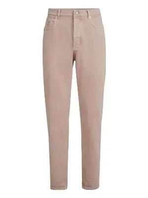 Brunello Cucinelli Garment-dyed Denim Trousers - Light Brown