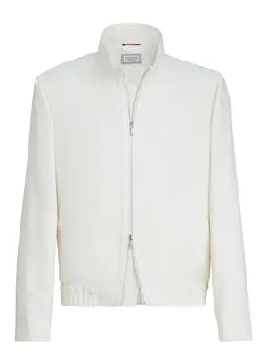 Brunello Cucinelli Outerwear Jacket With Stand Collar - Off-white