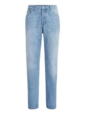 Brunello Cucinelli Lightweight Five-pocket Denim Trousers - Light Blue Denim