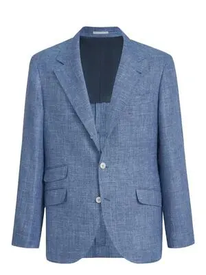 Brunello Cucinelli Hopsack Deconstructed Blazer - Denim