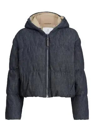 Brunello Cucinelli Effect Twill Down Jacket - Denim