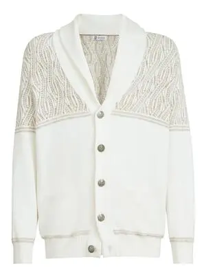 Brunello Cucinelli Jacquard Cotton Cardigan - Panama