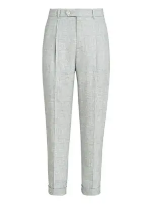 Brunello Cucinelli Prince Of Wales Patterned Trousers - Pearl Grey