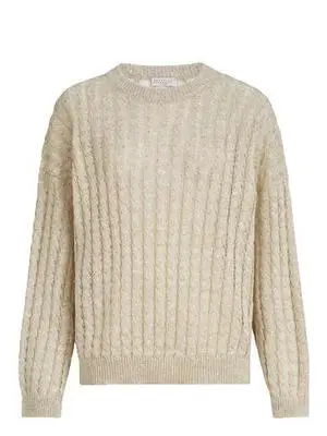 Brunello Cucinelli Cable Knit Sweater - Beige