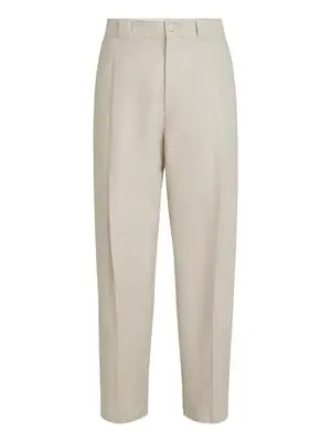 Brunello Cucinelli Cotton And Linen Panama Trousers Yuta